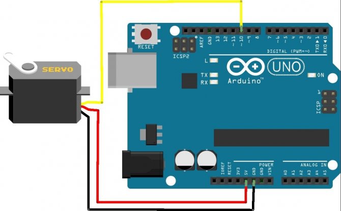 Arduino servo drives SG90 MG995, MG996. Connection and diagrams